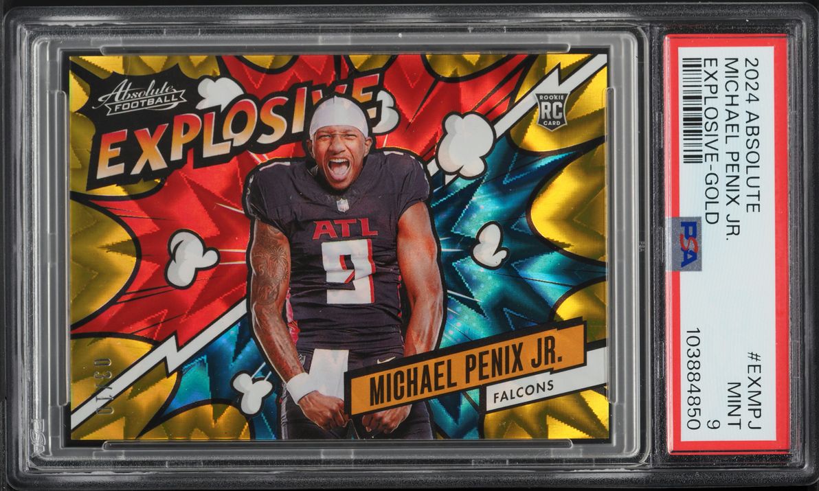 2024 Absolute Explosive Gold Michael Penix Jr. ROOKIE /10 #EXMPJ PSA 9 ...