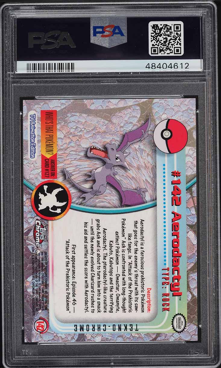 2000 Pokemon Topps Chrome Series 2 T.V. Tekno Aerodactyl #142 PSA 10 GEM MINT on Fanatics Collect