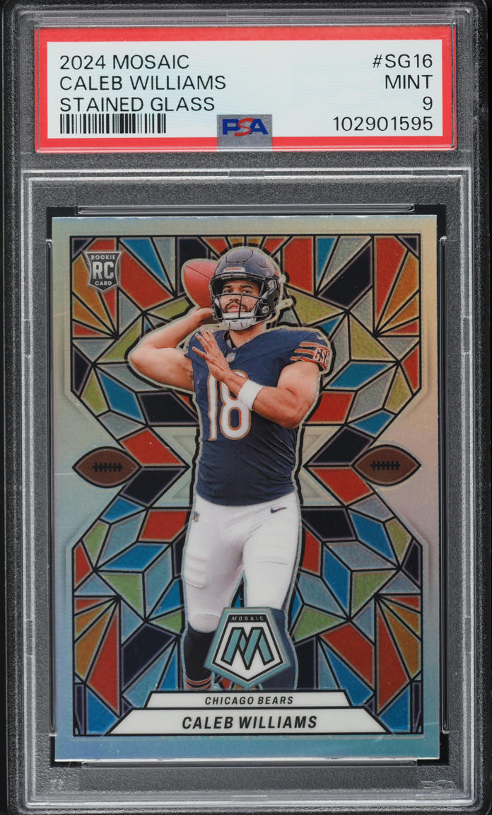 2024 Panini Mosaic Stained Glass Caleb Williams ROOKIE #SG16 PSA 9 MINT ...