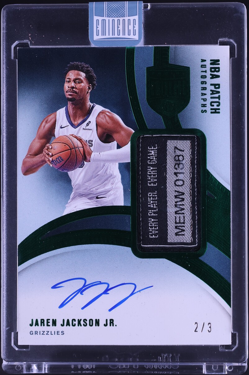 2024 Panini Eminence NBA Emerald Jaren Jackson Jr. TAG PATCH AUTO /3 # ...