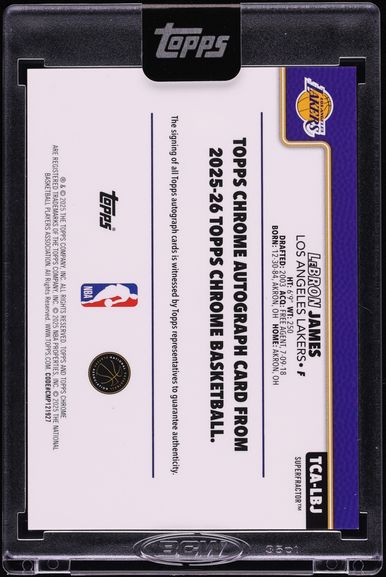 2025 Topps Chrome Superfractor LeBron James AUTO 1/1 #TCA-LBJ on ...