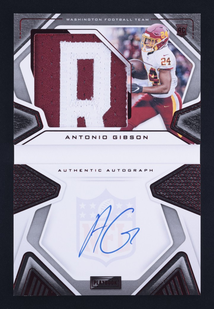 2020 Panini Playbook Red Antonio Gibson ROOKIE PATCH AUTO /10 #228 MBA ...