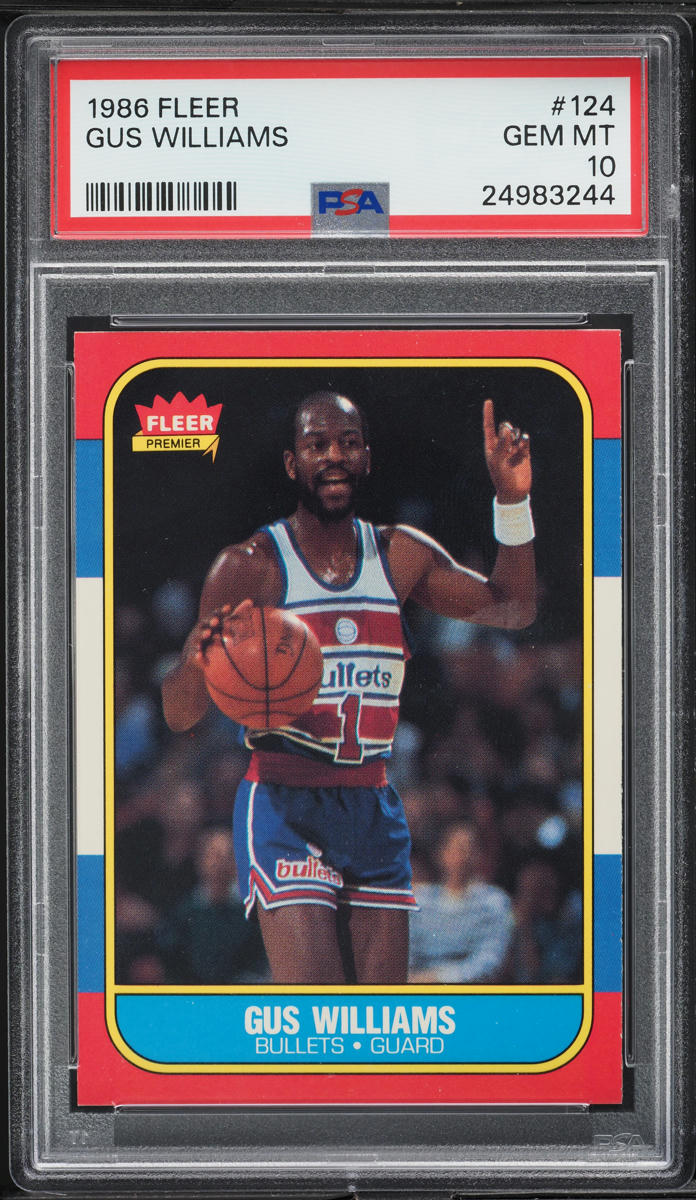1986 Fleer Basketball Gus Williams #124 PSA 10 GEM MINT on Fanatics Collect