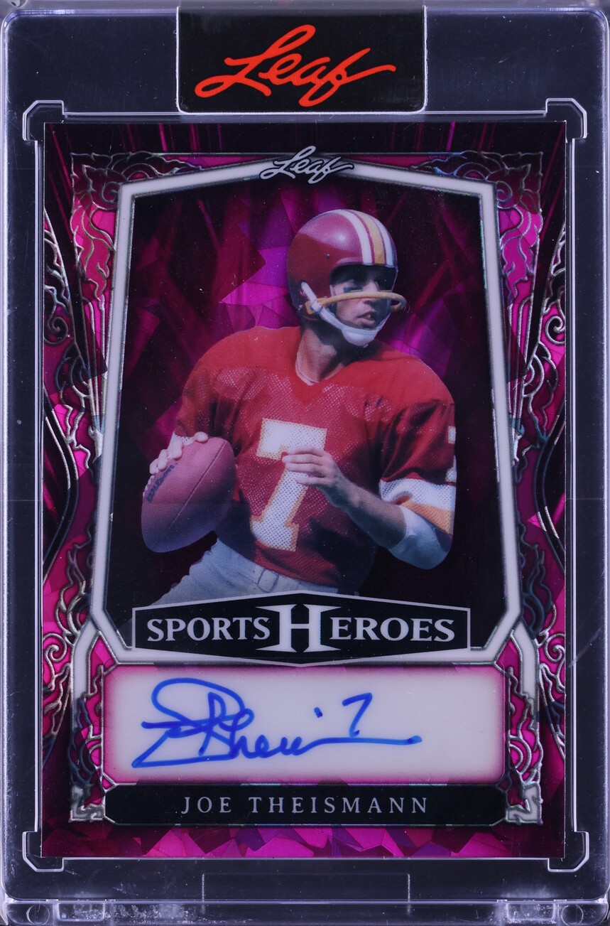 2025 Leaf Sports Heroes Pink Crystal Joe Theismann AUTO /5 #BA-JT2 CGC ...