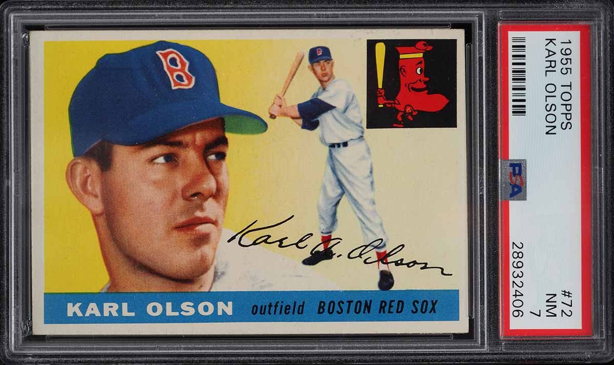 1955 Topps Karl Olson #72 PSA 7 NRMT on Fanatics Collect
