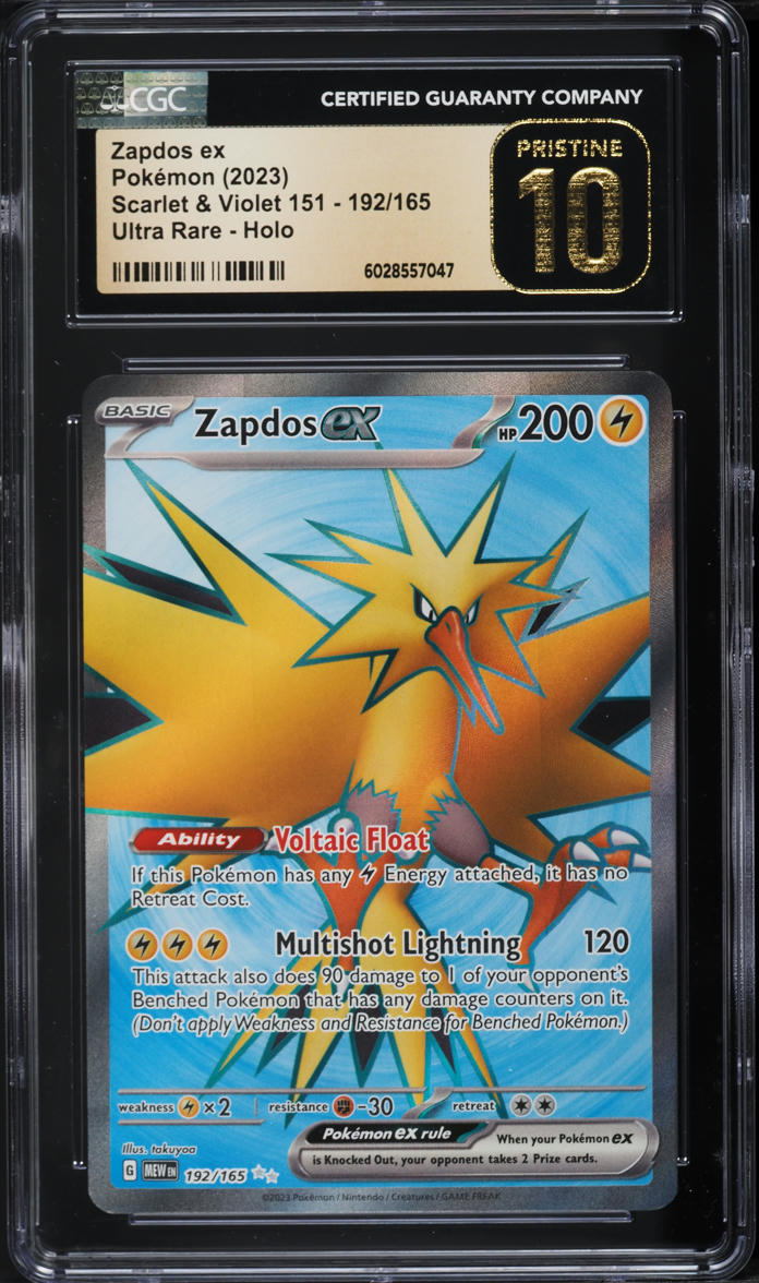2023 Pokemon Scarlet & Violet 151 Full Art Zapdos ex #192 CGC 10 ...