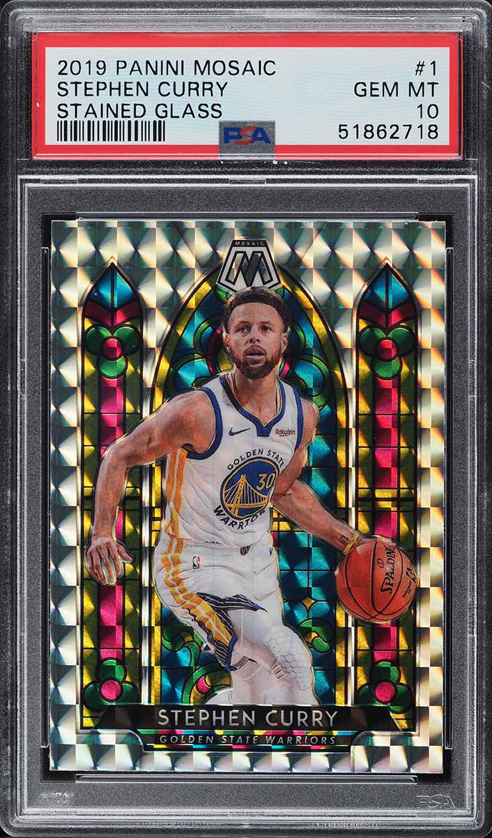 2019 Panini Mosaic Stained Glass Stephen Curry #1 PSA 10 GEM MINT on ...