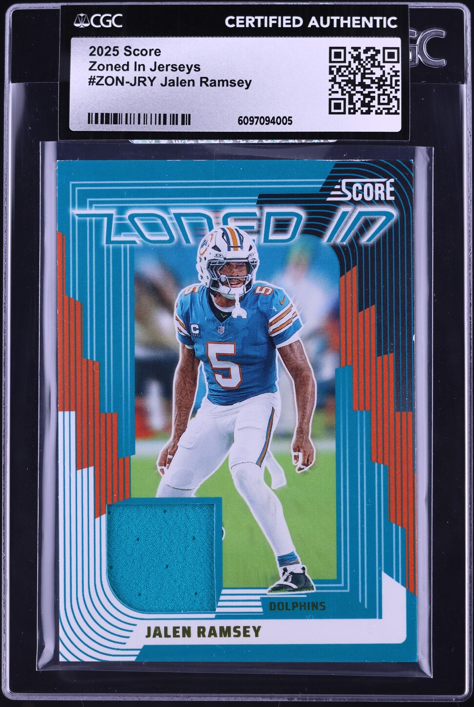 2025 Score Zoned In Jerseys Jalen Ramsey PATCH #ZON-JRY CGC AUTH on ...