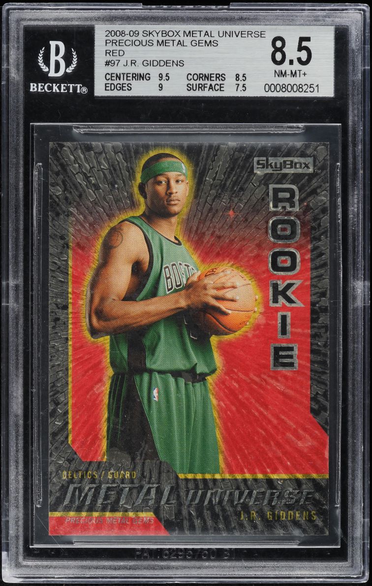 2008 Metal Universe Precious Metal Gems Red J.R. Giddens ROOKIE /50 #97 ...