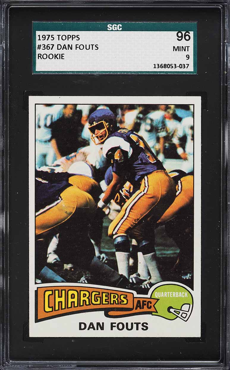 1975 Topps Football Dan Fouts ROOKIE #367 SGC 9 MINT on Fanatics Collect