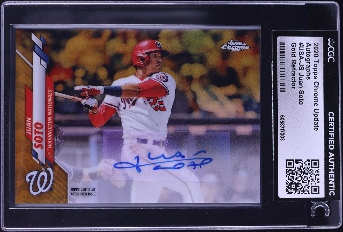 2020 Topps Chrome Update Gold Refractor Juan Soto Auto 50 Usa Js Cgc