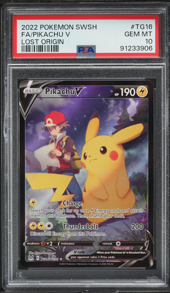 2022 Pokemon Sword & Shield Lost Origin Full Art Pikachu V #TG16 PSA 10 ...