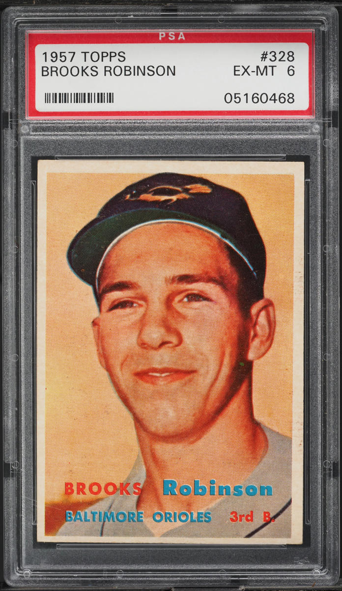 1957 Topps Brooks Robinson ROOKIE #328 PSA 6 EXMT on Fanatics Collect