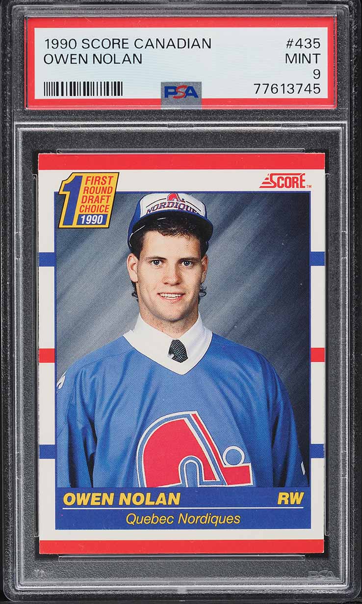 1990 Score Canadian Owen Nolan ROOKIE #435 PSA 9 MINT on Fanatics Collect