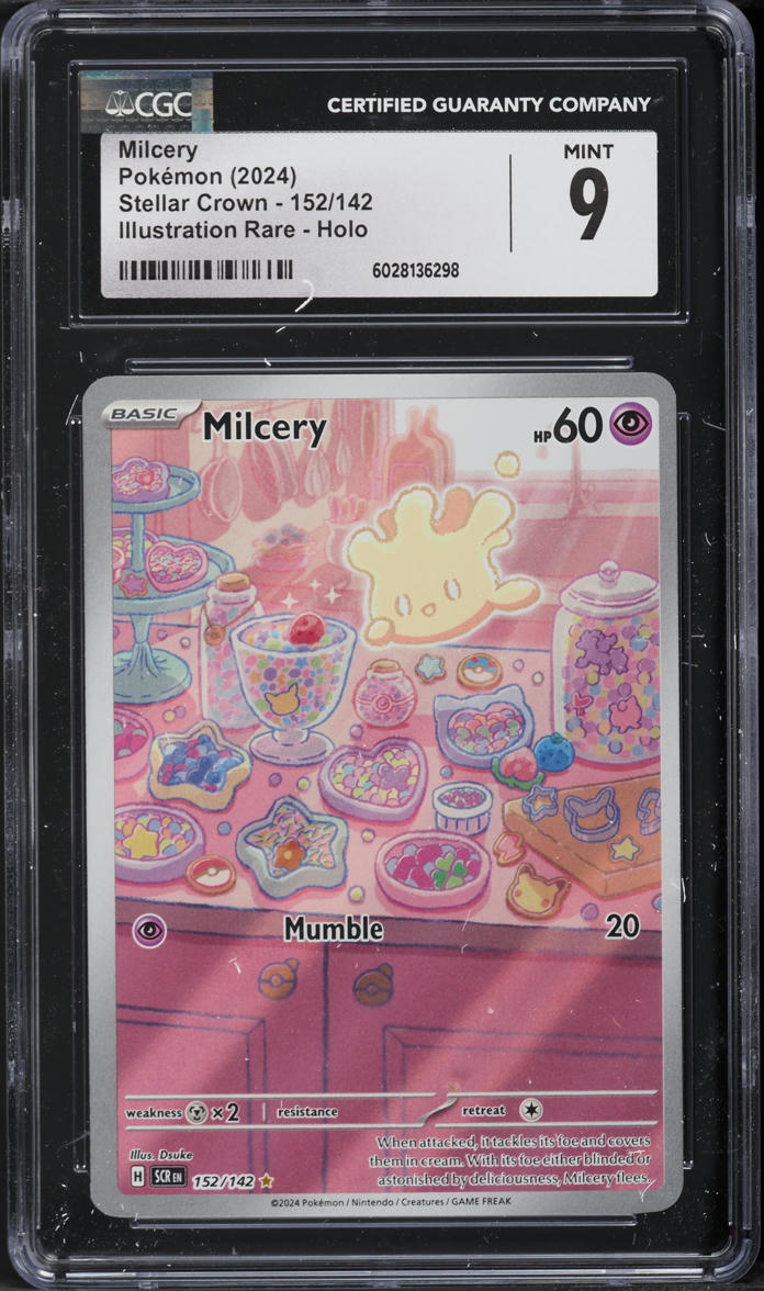 2024 Pokemon Scarlet & Violet Stellar Crown IR Milcery #152 CGC 9 MINT ...