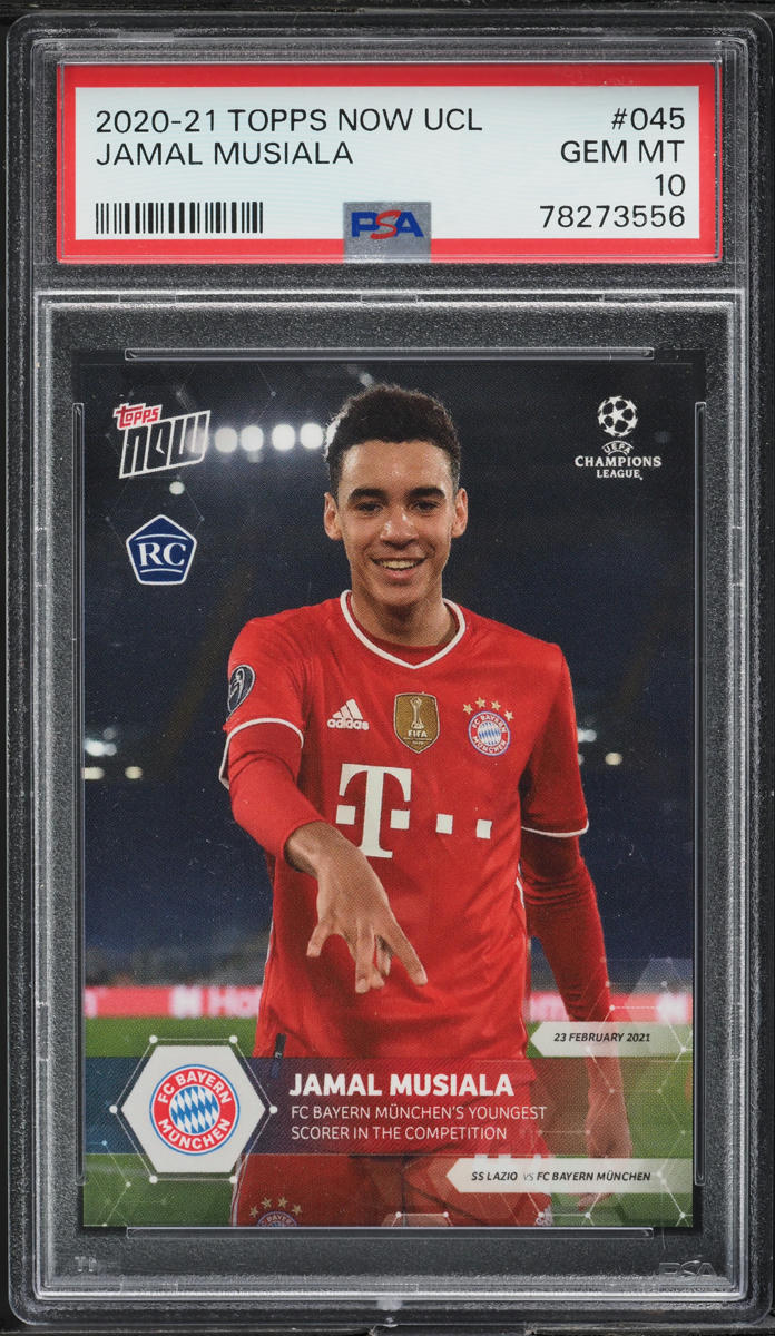 2020 Topps Now UEFA Champions League Jamal Musiala ROOKIE #45 PSA 10 ...