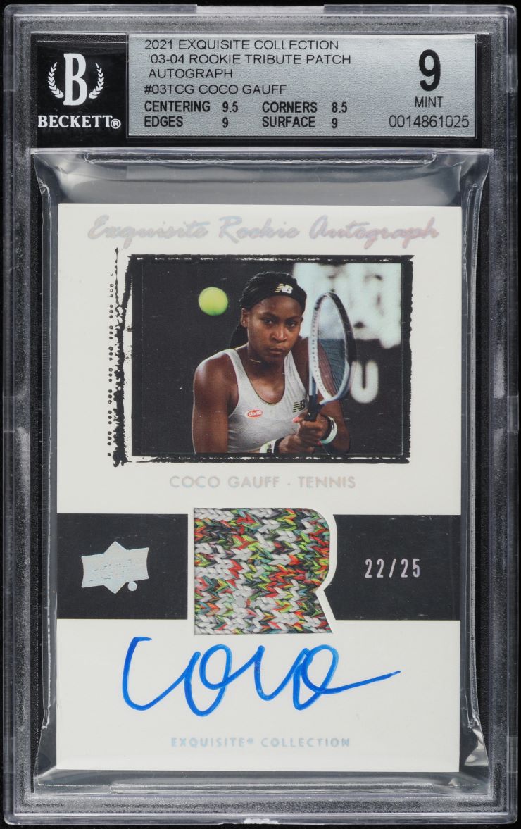 2021 Exquisite Collection '03 Tribute Coco Gauff ROOKIE PATCH AUTO /25 ...
