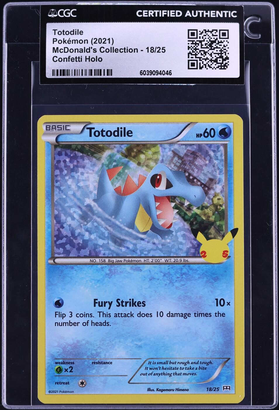 2021 Pokemon SWSH McDonald's Collection Confetti Holo Totodile #18 CGC ...