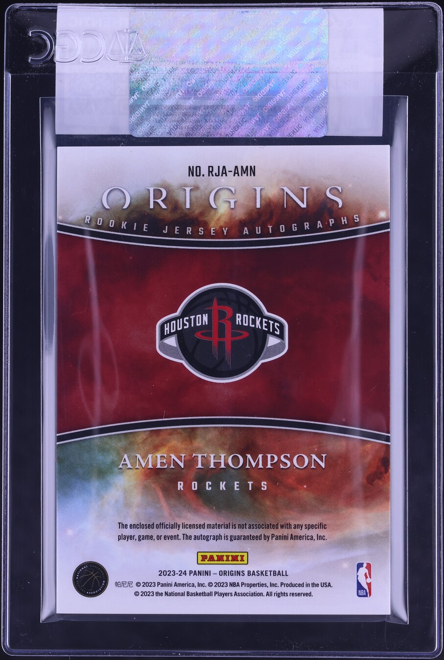 2023 Panini Origins Amen Thompson ROOKIE PATCH AUTO #RJA-AMN CGC AUTH ...