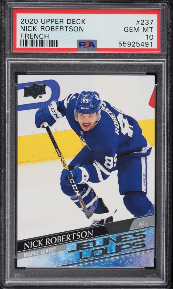2020 Upper Deck French Young Guns Nick Robertson ROOKIE #237 PSA 10 GEM ...
