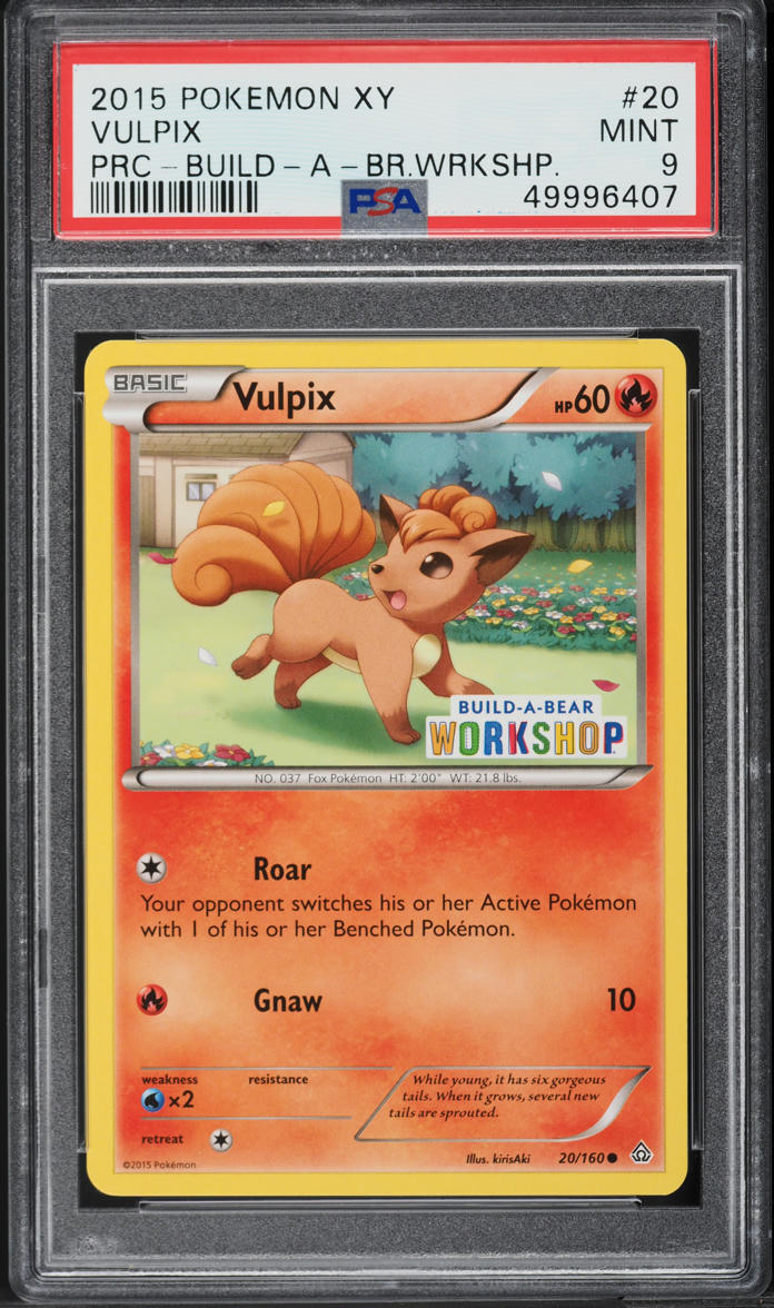 2015 Pokemon XY Primal Clash Build-A-Bear Workshop Vulpix #20 PSA 9 ...