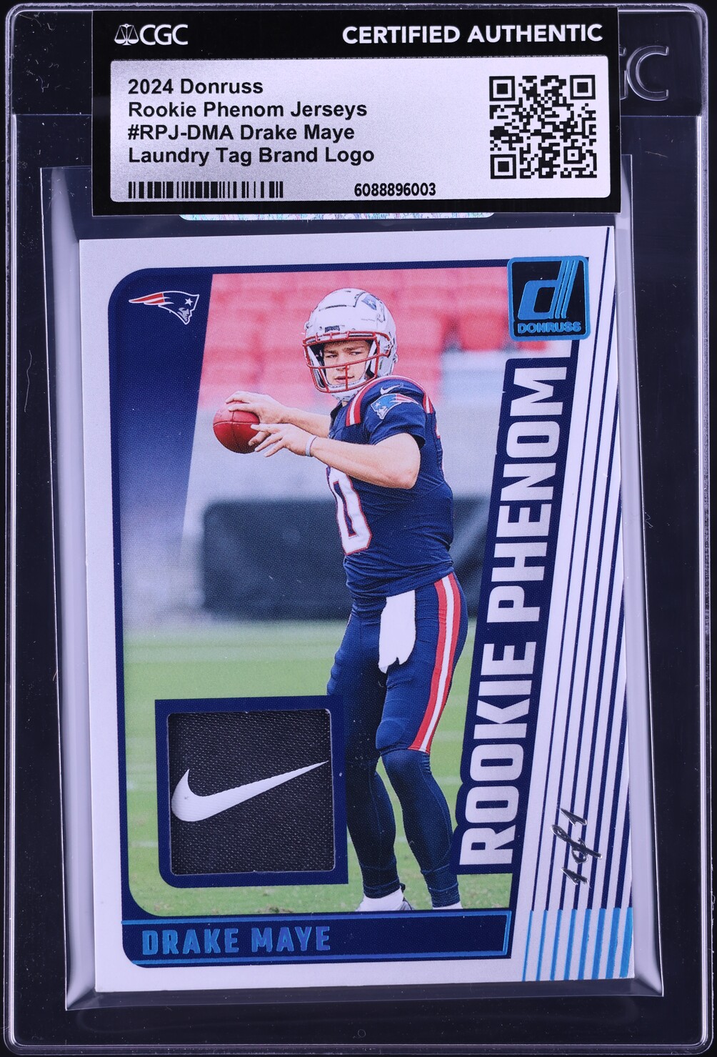 2024 Donruss Phenom Laundry Tag Drake Maye ROOKIE NIKE PATCH 1/1 #RPJ ...
