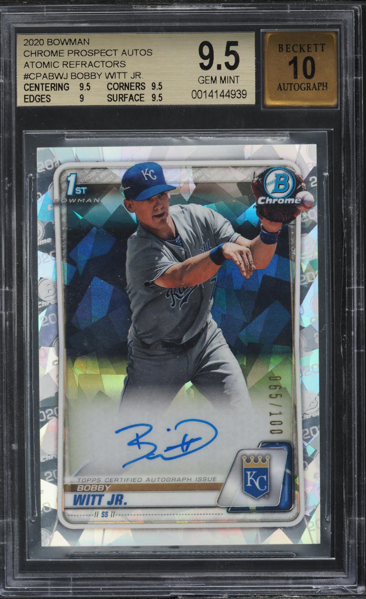 2020 Bowman Chrome Atomic Refractor Bobby Witt Jr. PROSPECT AUTO /100 ...