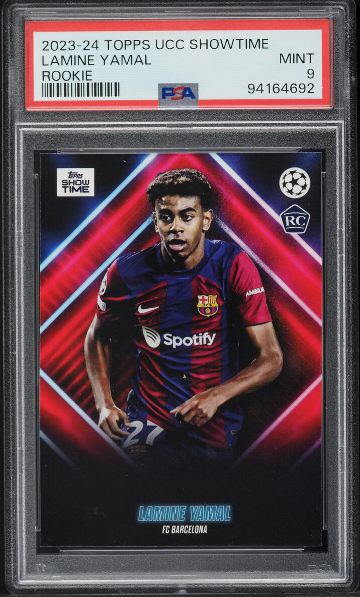 2023 Topps UEFA Club Competitions Showtime Lamine Yamal ROOKIE PSA 9 ...