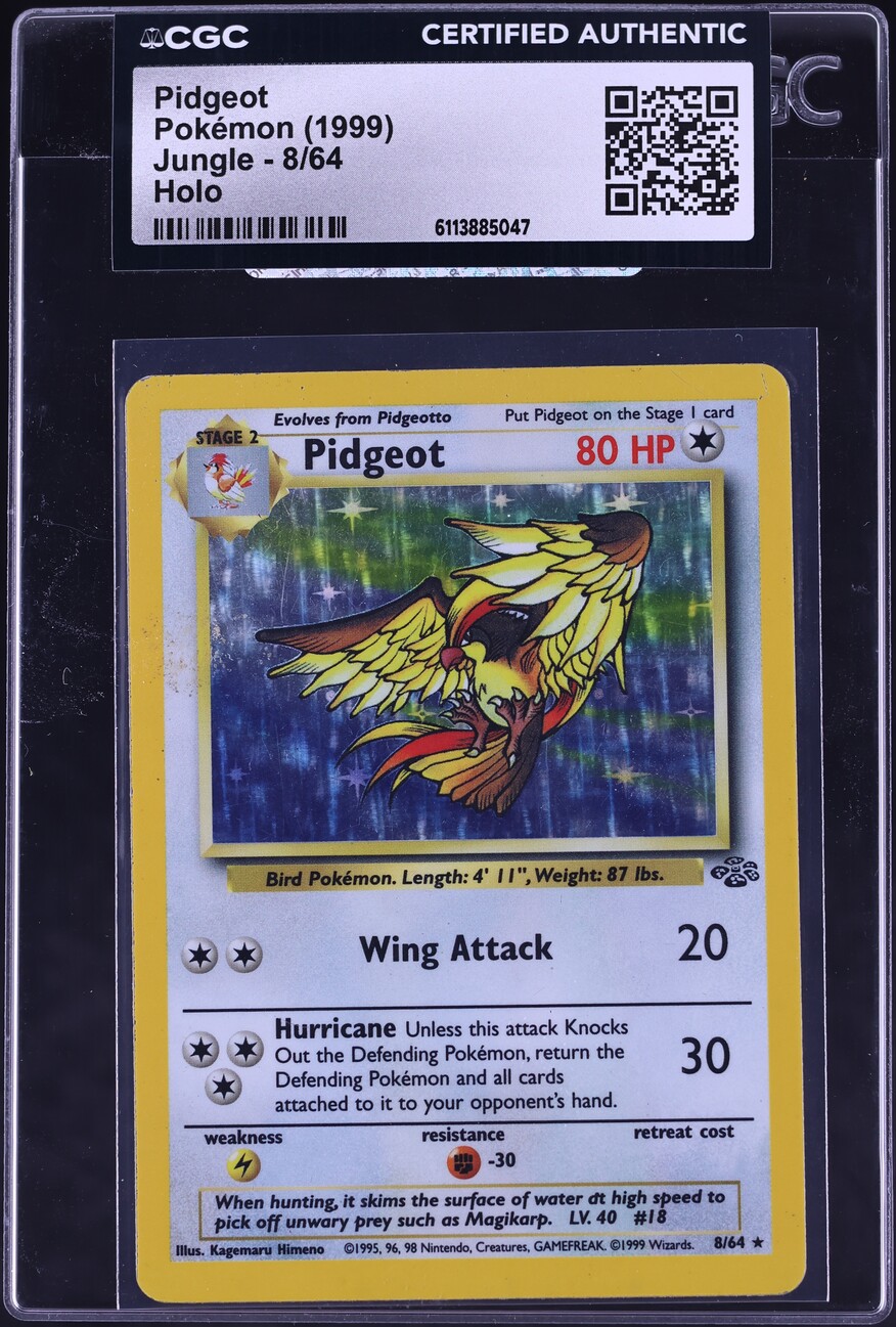 1999 Pokemon Jungle Holo Pidgeot #8 CGC AUTH on Fanatics Collect
