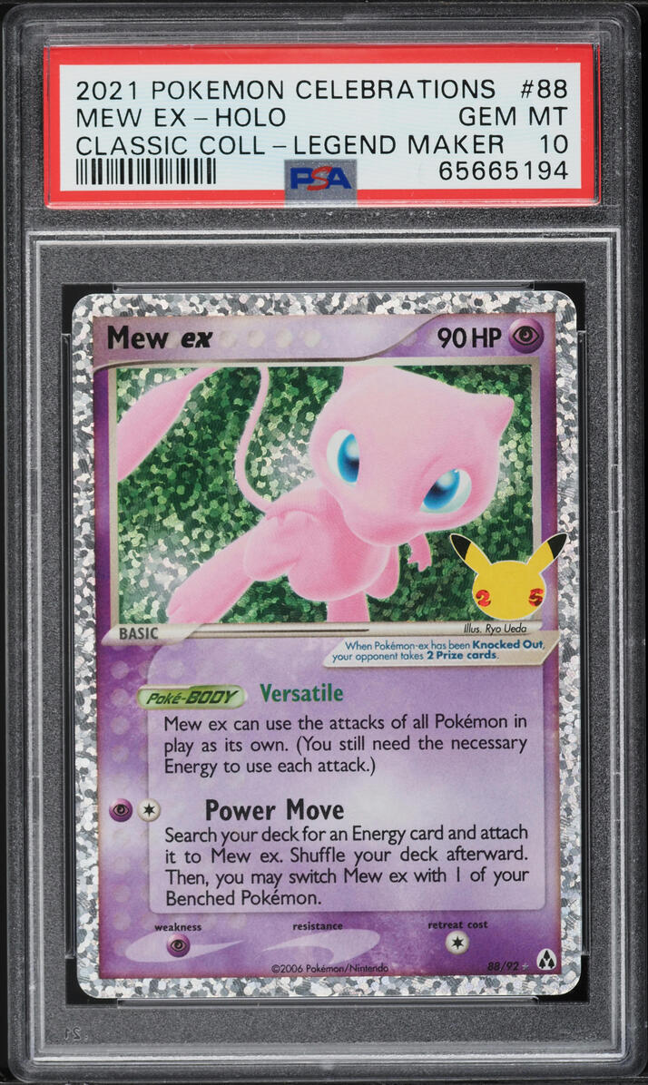 2021 Pokemon SWSH Celebrations Classic Collection Holo Mew ex #88 PSA 10 GEM on Fanatics Collect