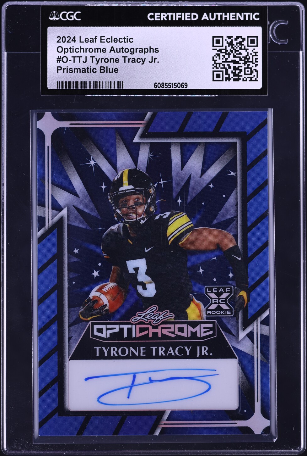 2024 Leaf Eclectic Optichrome Prismatic Blue Tyrone Tracy Jr. ROOKIE ...