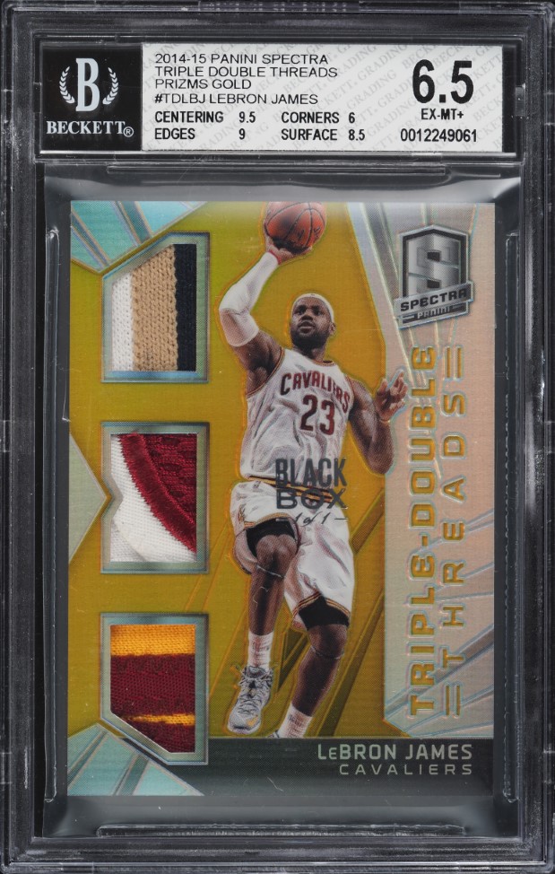 2014 Panini Spectra Triple Double Black Box Gold LeBron James PATCH 1/1 ...