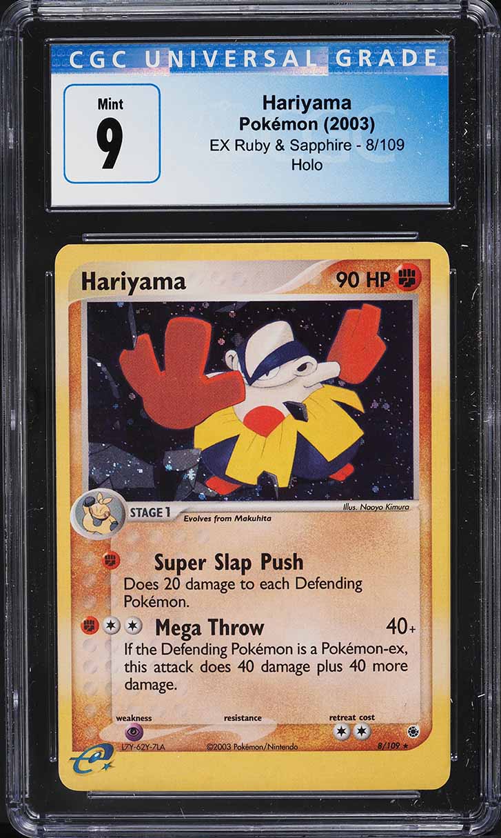 2003 Pokemon EX Ruby & Sapphire Holo Hariyama #8 CGC 9 MINT on Fanatics Collect