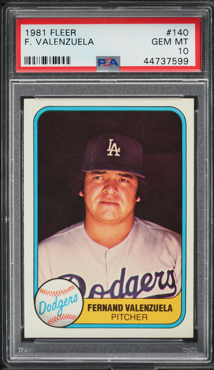 1981 Fleer Fernando Valenzuela ROOKIE #140 PSA 10 GEM MINT on Fanatics ...
