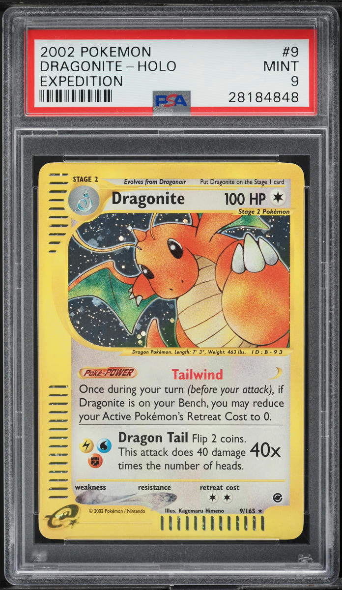 2002 Pokemon Expedition Holo Dragonite #9 PSA 9 MINT on Fanatics Collect