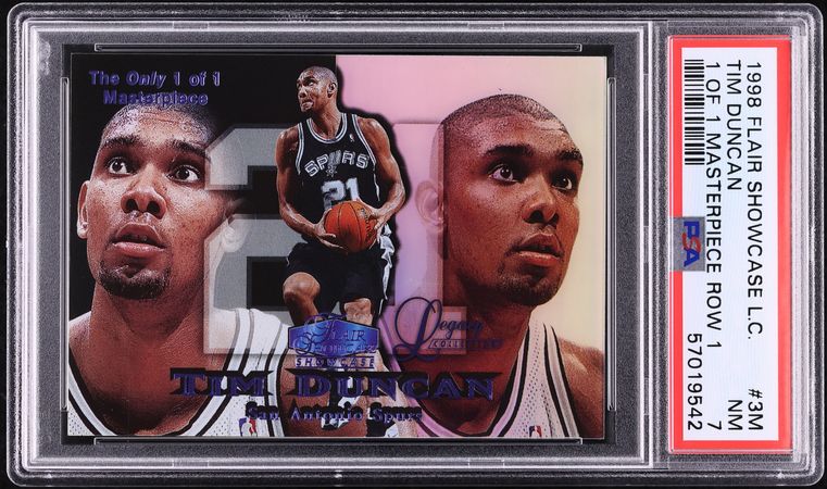 1998 Flair Showcase Legacy Collection Row 1 Masterpiece Tim Duncan 1/1 ...