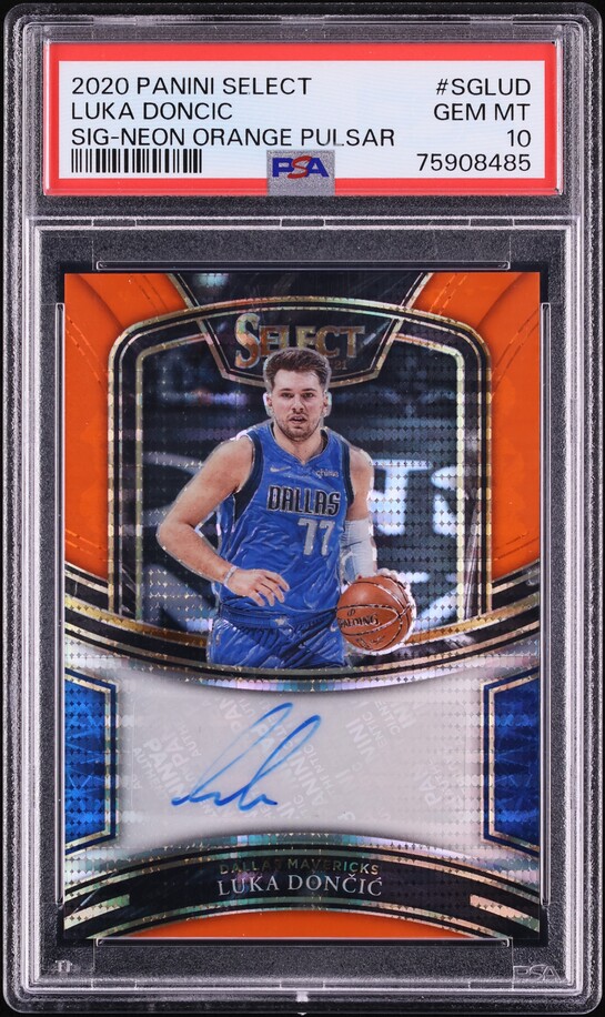 2020 Select Neon Orange Pulsar Luka Doncic AUTO /15 #SG-LUD PSA 10 GEM ...