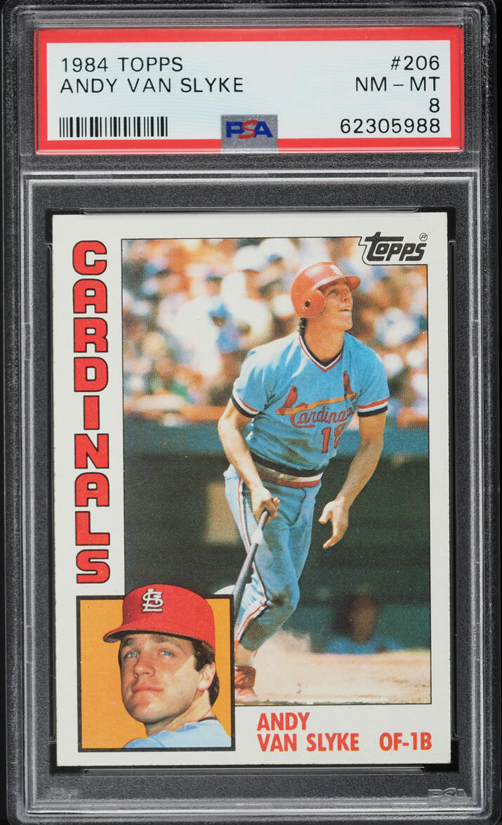 1984 Topps Andy Van Slyke ROOKIE #206 PSA 8 NM-MT on Fanatics Collect
