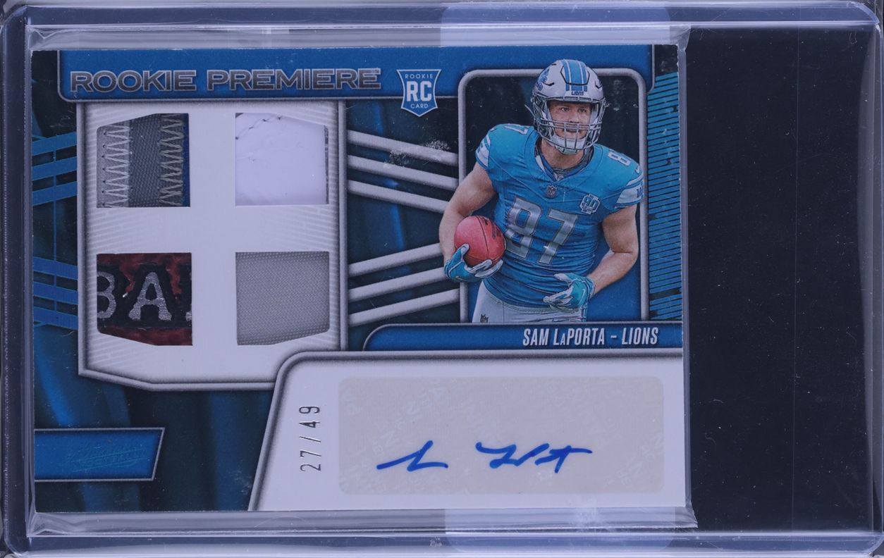 2023 Absolute Premiere Quad Spectrum Sam LaPorta ROOKIE PATCH AUTO /49 ...