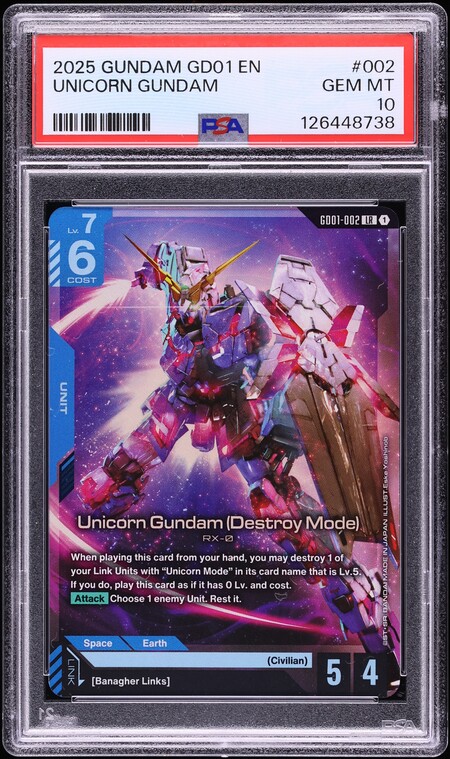 2025 Gundam Newtype Rising Unicorn Gundam #002 PSA 10 GEM MINT on Fanatics Collect