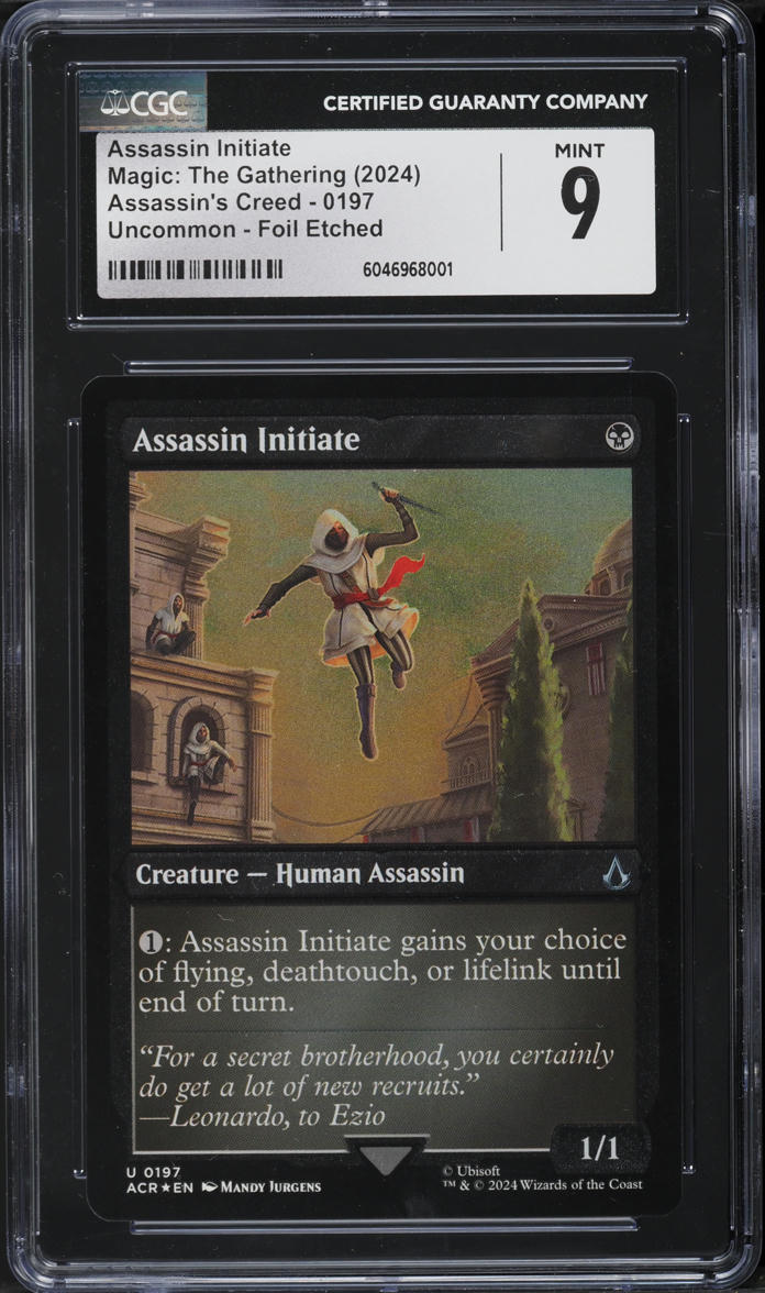 2024 Magic The Gathering MTG Assassins Creed Foil Etched Assassin Initiate CGC 9 on Fanatics Collect
