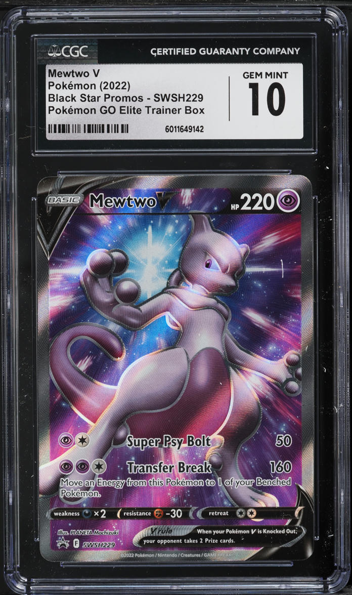 2022 Pokemon SWSH Black Star Promo Pokemon GO Elite Mewtwo V #229 CGC ...