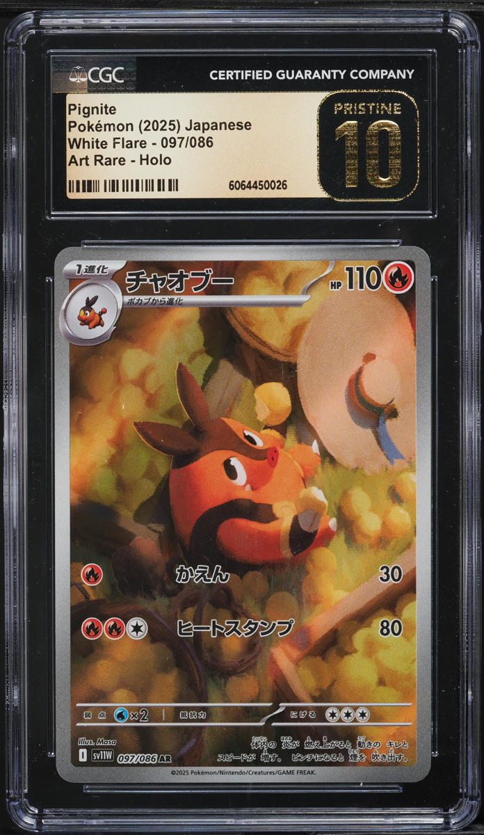 2025 Pokemon Japanese SV White Flare AR Pignite #97 CGC 10 PRISTINE on ...
