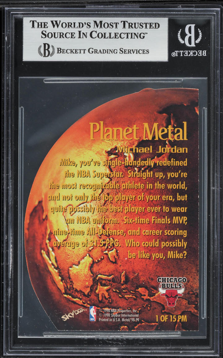 1998 Metal Universe Planet Metal Die-Cut Michael Jordan #1 BGS 7.5 ...
