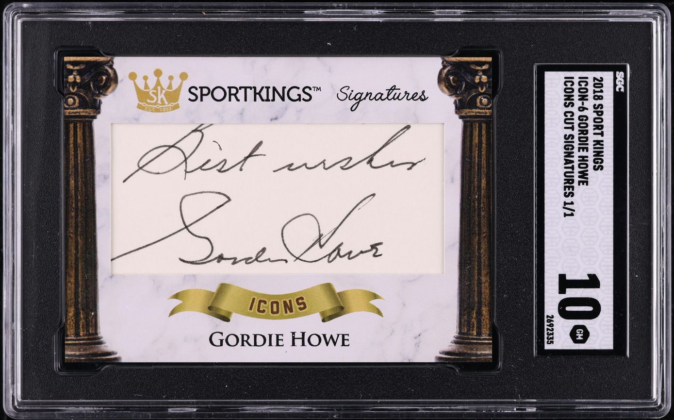 2008 Sport Kings Icons Cut Gordie Howe AUTO 1/1 #ICON-6 SGC 10 GEM MINT ...