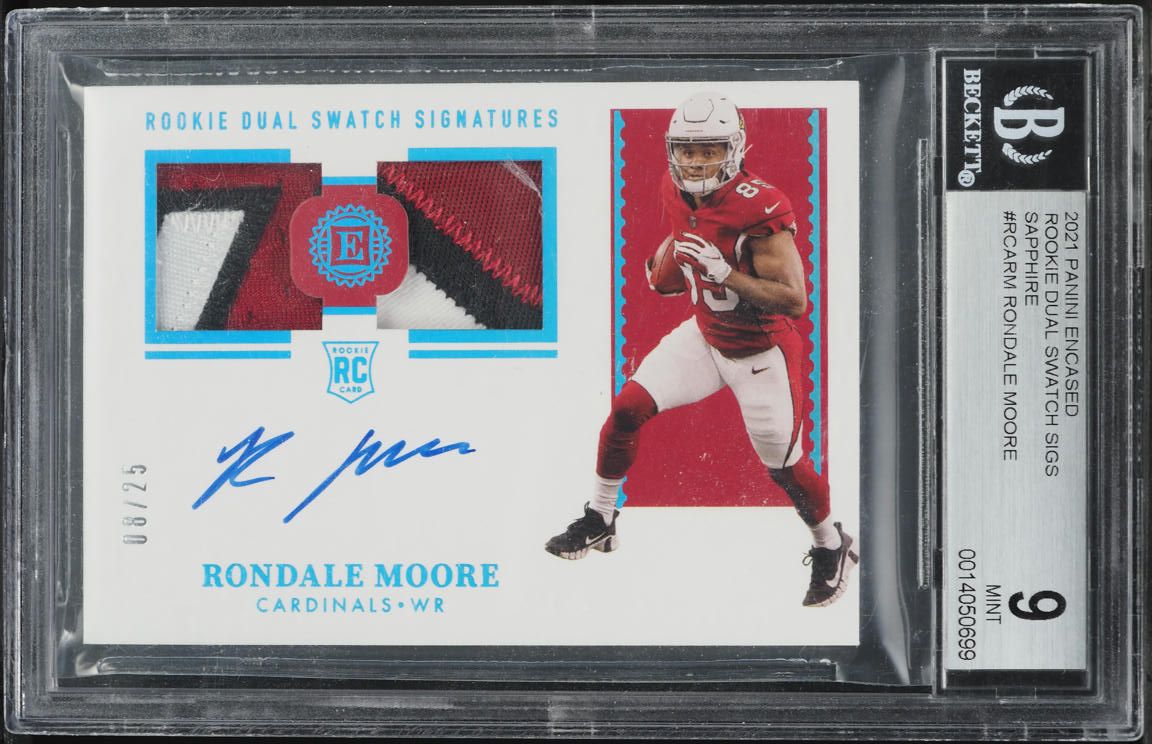 2021 Panini Encased Dual Sapphire Rondale Moore ROOKIE PATCH AUTO /25 ...