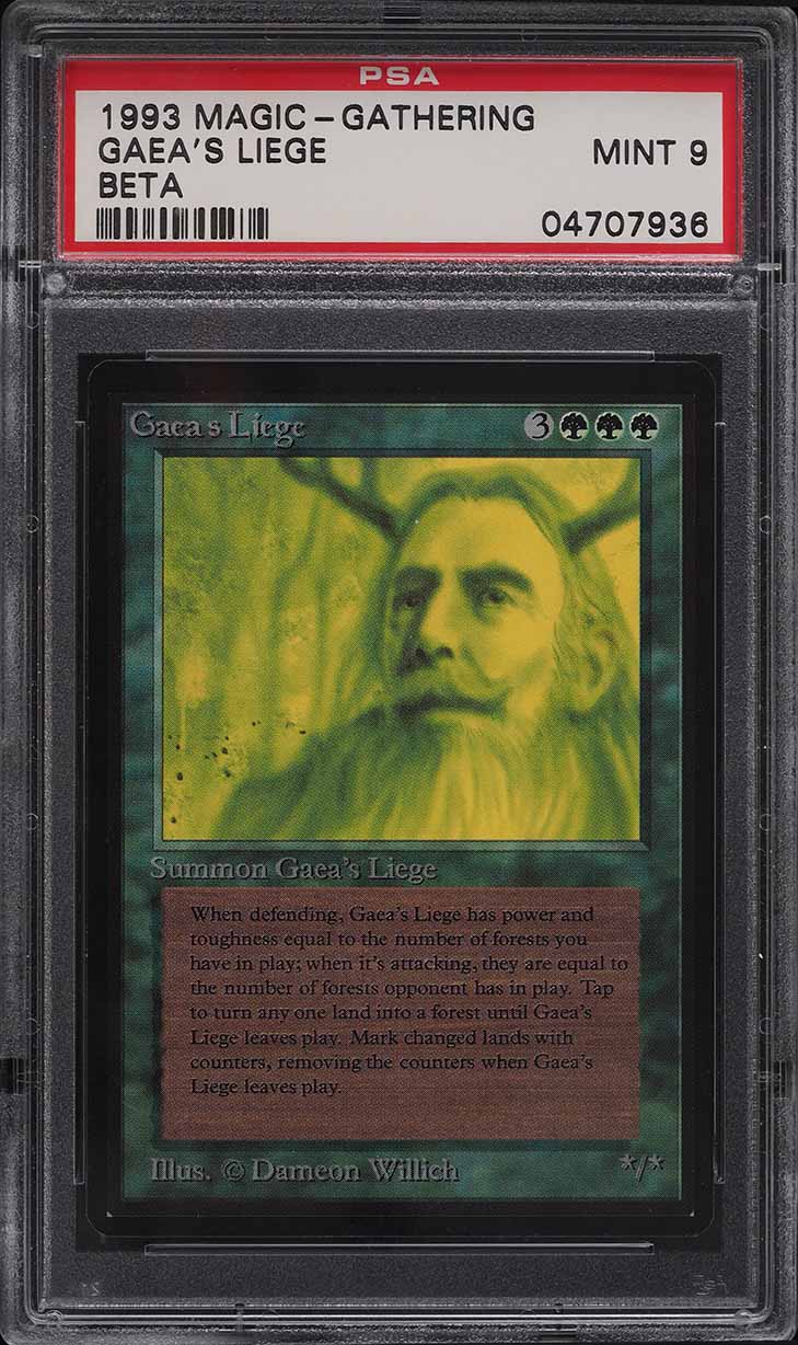 1993 Magic The Gathering MTG Beta Gaea's Liege R G PSA 9 MINT on ...