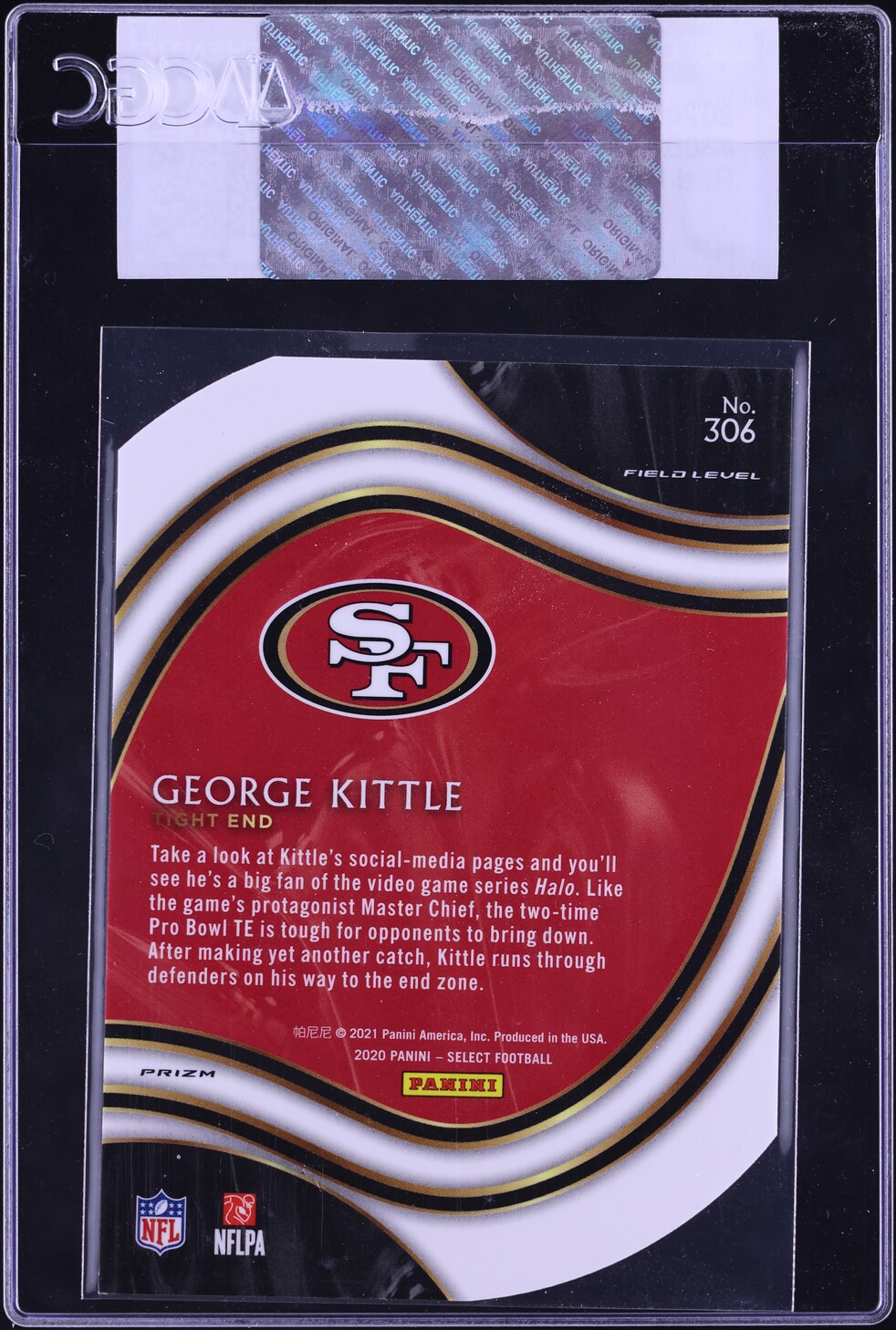 2020 Select Field Level Red Die-Cut George Kittle #306 CGC AUTH on ...
