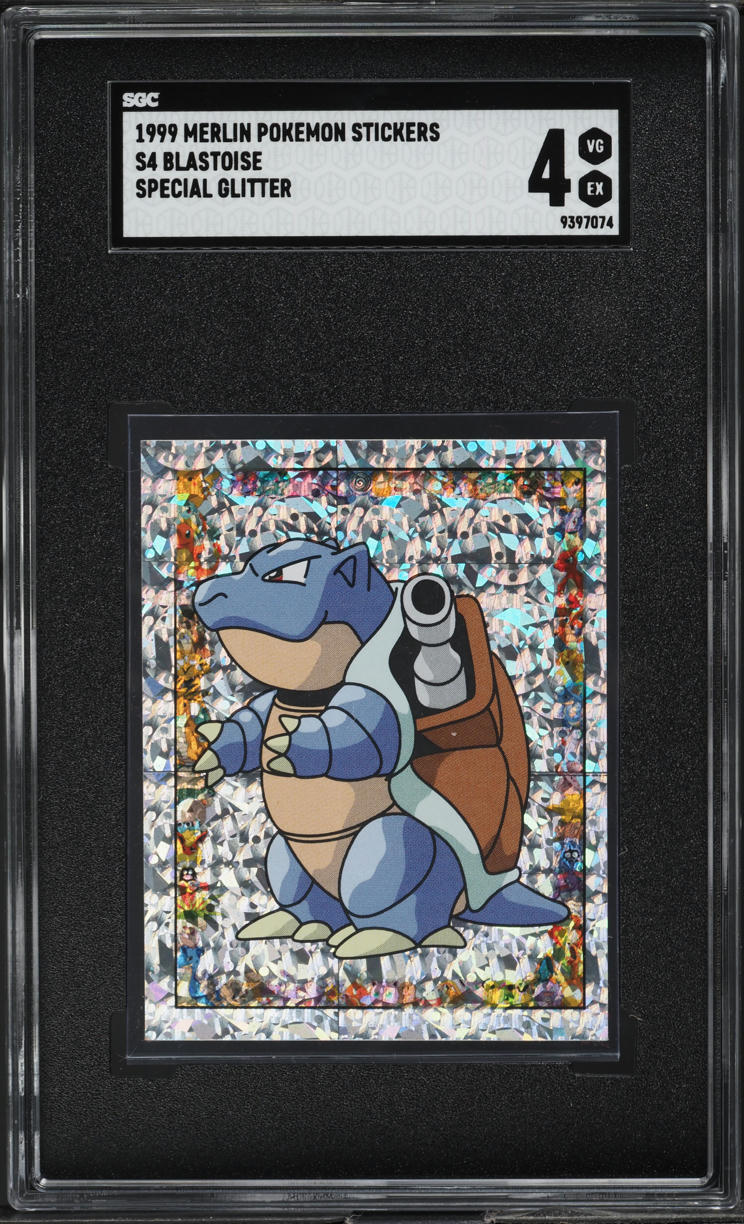 1999 Pokemon Merlin Stickers Special Glitter Blastoise #S4 SGC 4 VGEX ...