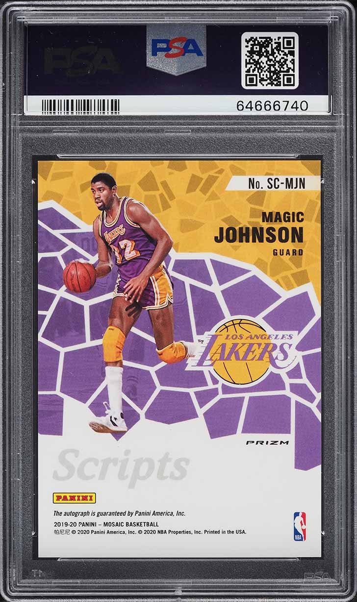 2019 Panini Mosaic Scripts Red Wave Magic Johnson AUTO DNA 10 #SC-MJN ...